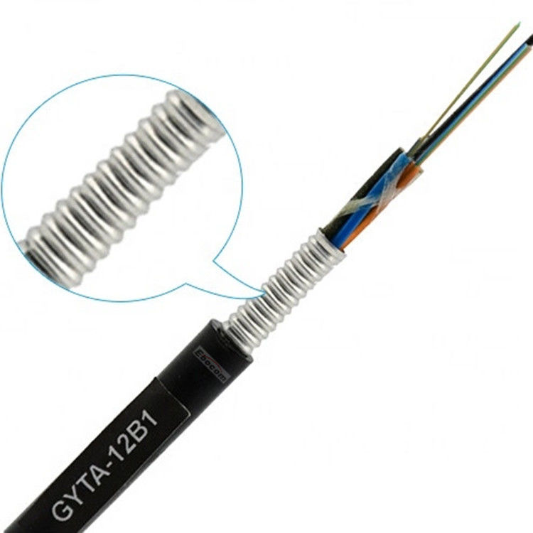 Outdoor GYTA Fiber Optic Cable 80 core steel directly burial internet ...