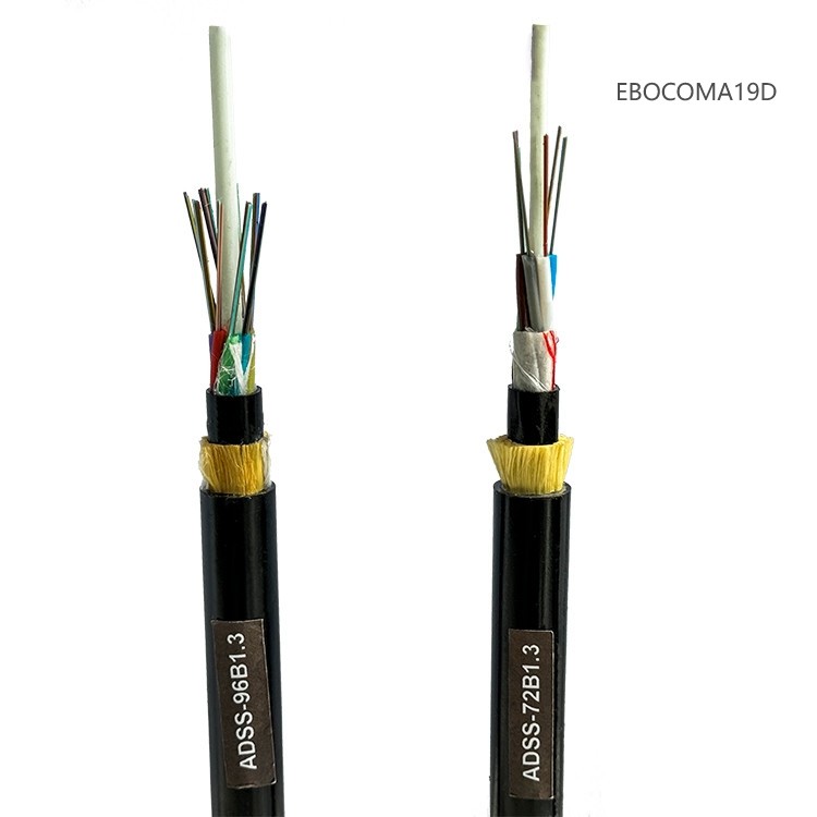Strong tensile ADSS Optic Fiber Cable 4/8/12/24/48/96 cores aerial self ...