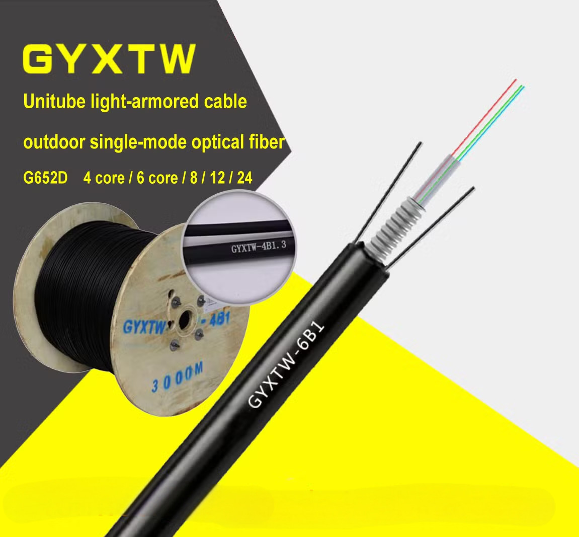 G652D GYXTW 24 Core Armored Outdoor Optical Cable Central Loose Tube ...